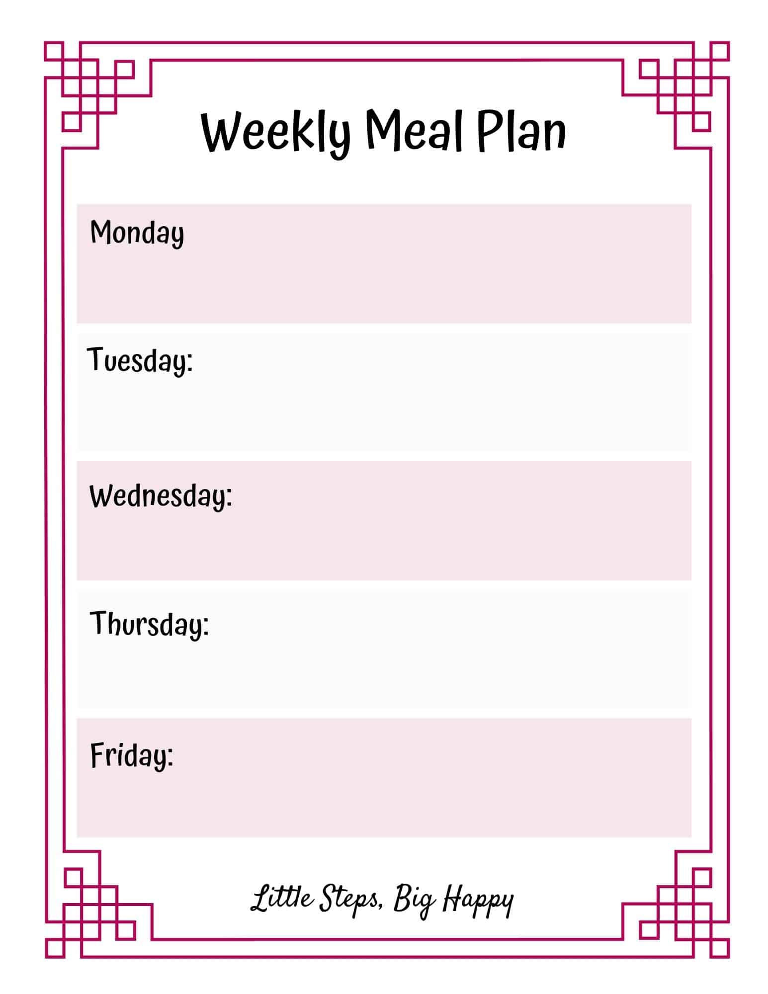 How to Meal Plan in 4 Simple Steps – Little Steps, Big Happy